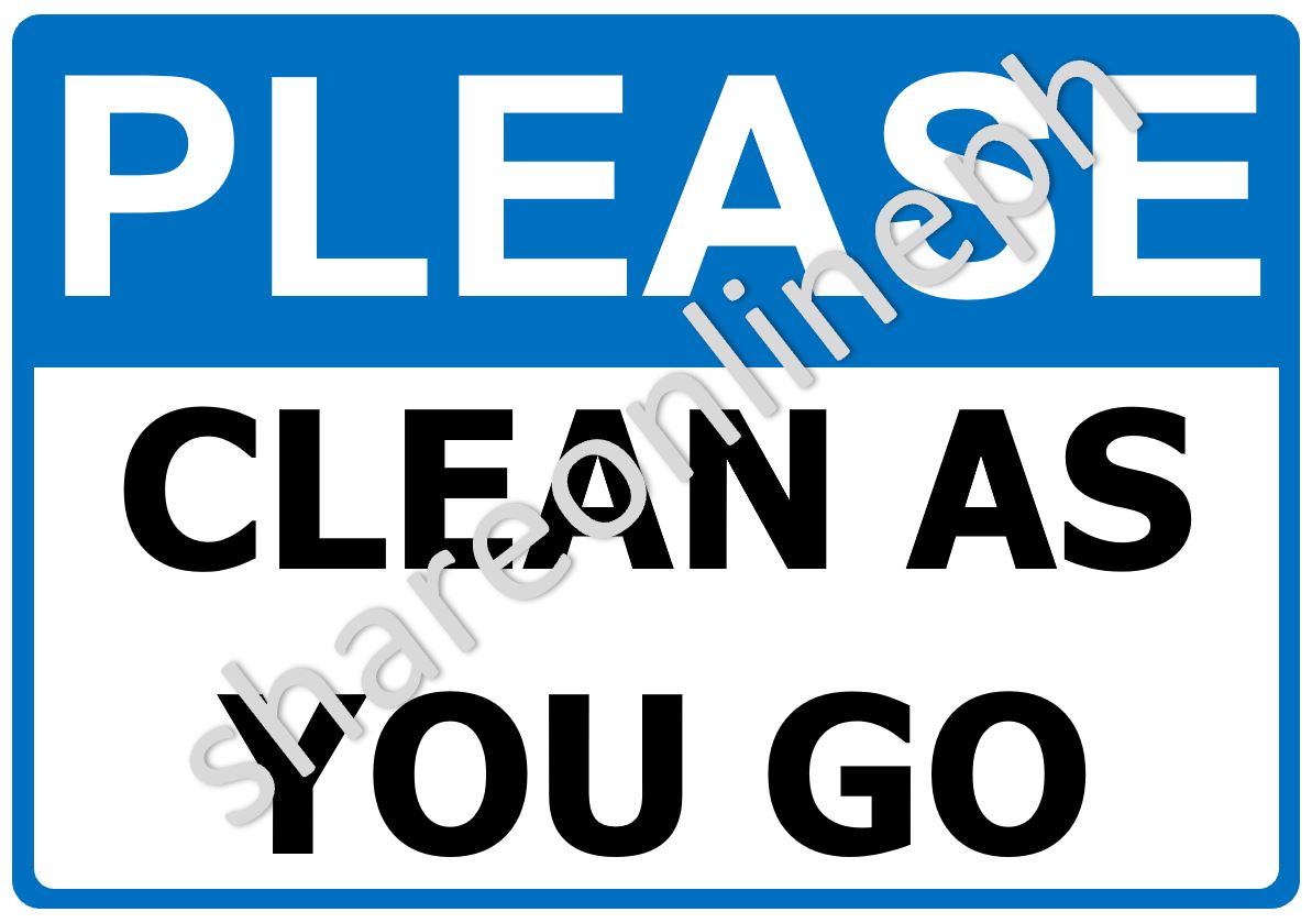 Clean As You Go Laminated Signage A4 Size Laminated Signages | Lazada PH