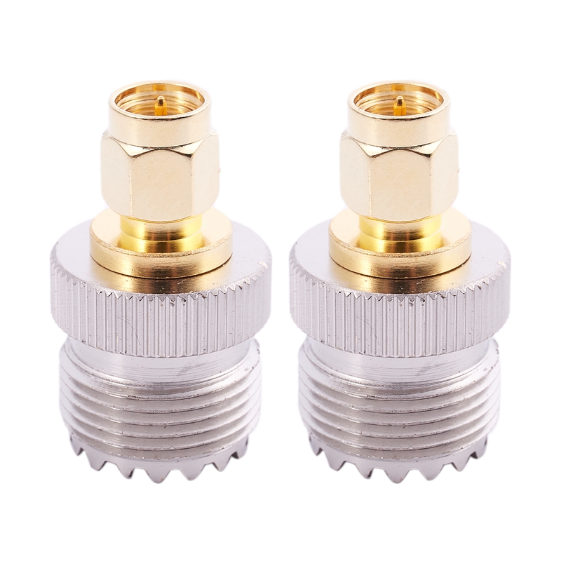2x SMA Male to UHF Female SO239 SO-239 Jumper Plug RF Adapter Connect ...