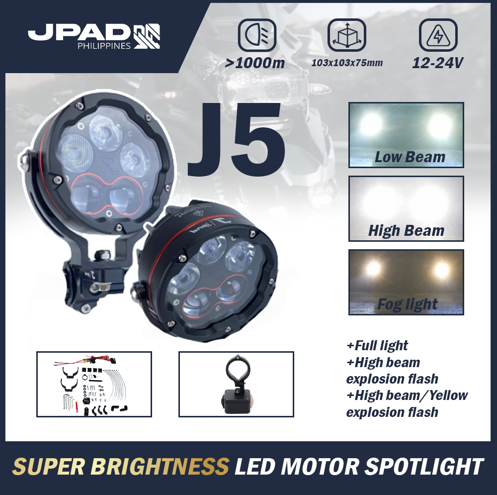 JPAD J5 5 Bulbs Car Motor Super Brightness LED Motorcycle Auxiliary ...