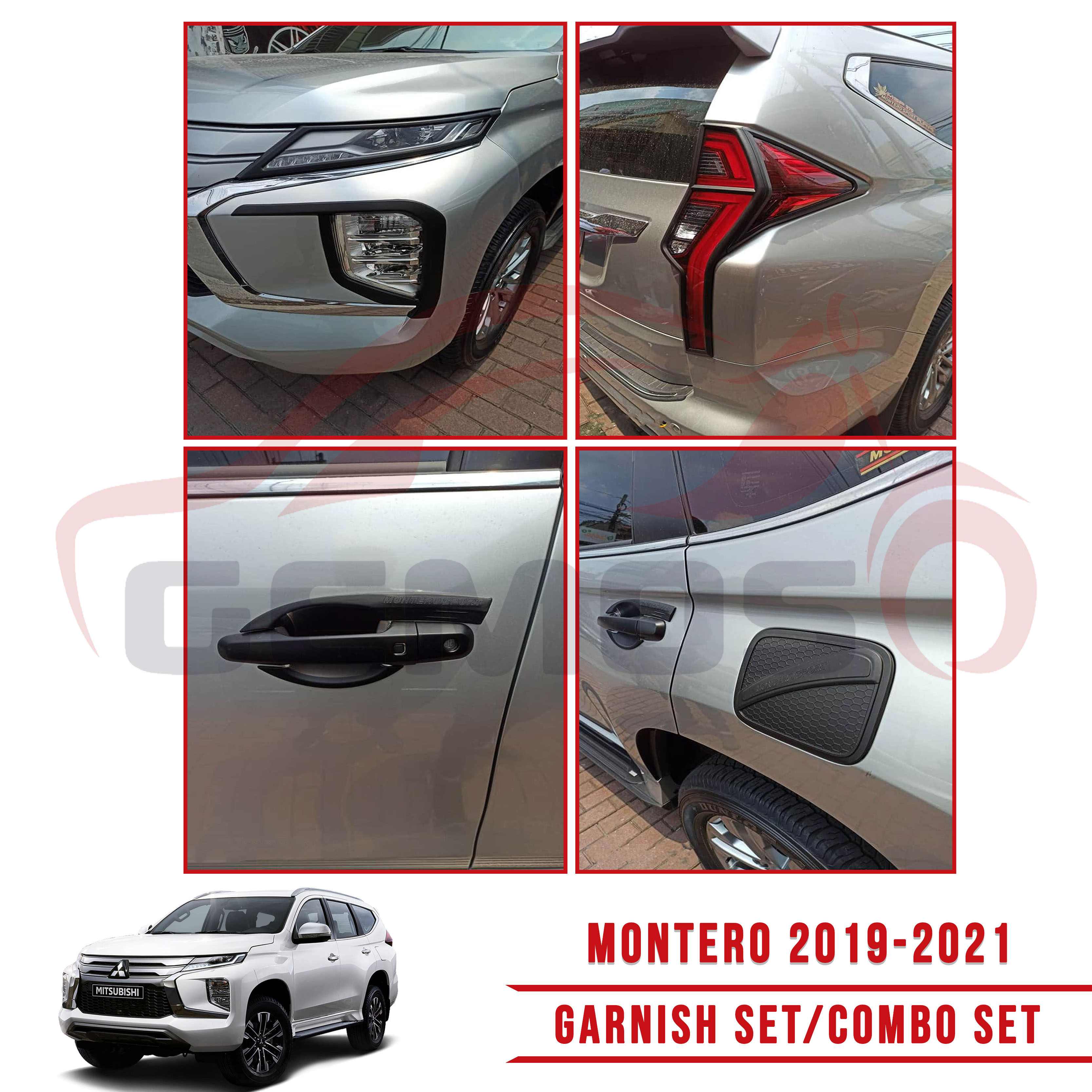 MITSUBISHI MONTERO 2019 - 2023 GARNISH COVER COMBO SET (2019 2020 2021 ...