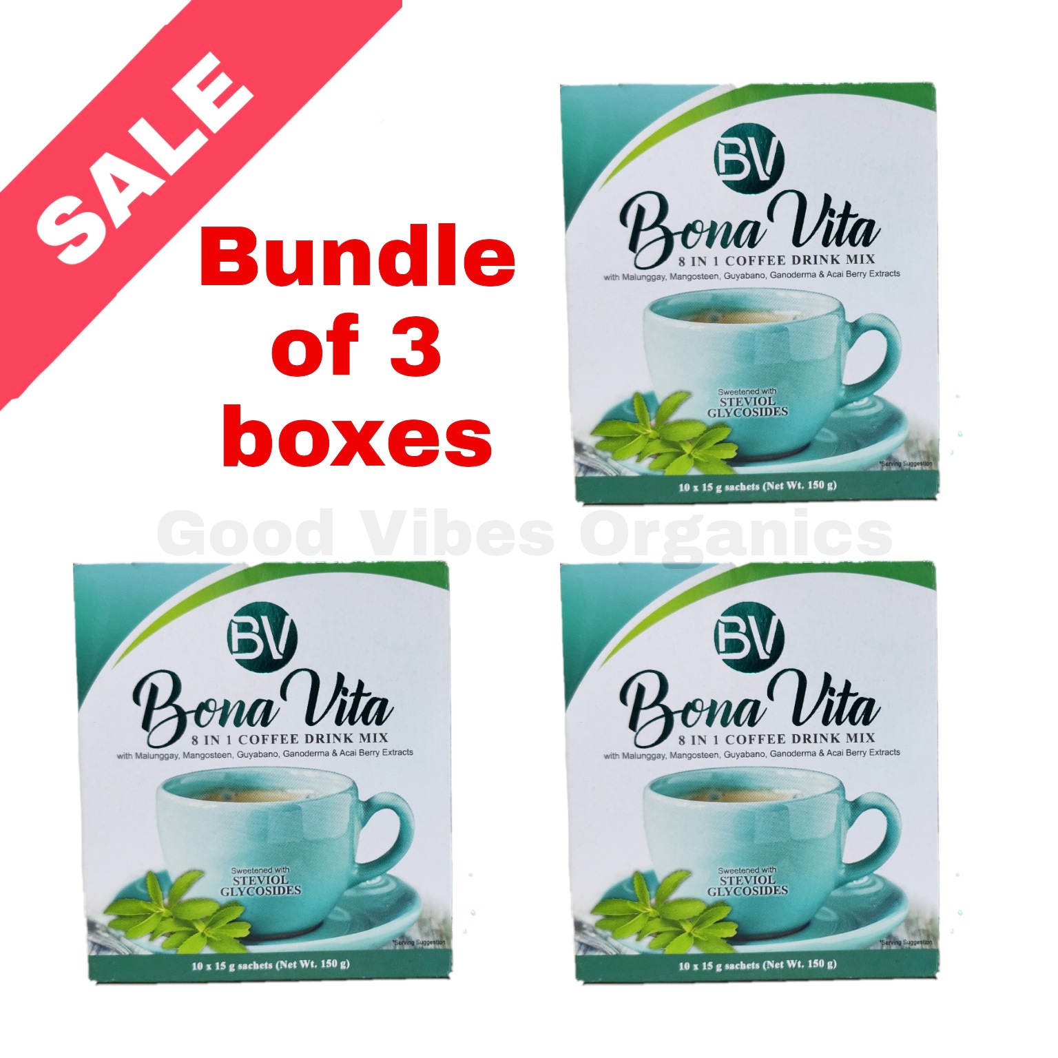 3 BOXES Bona Vita 8 in 1 Coffee Sale with Mangosteen Guyabano ...