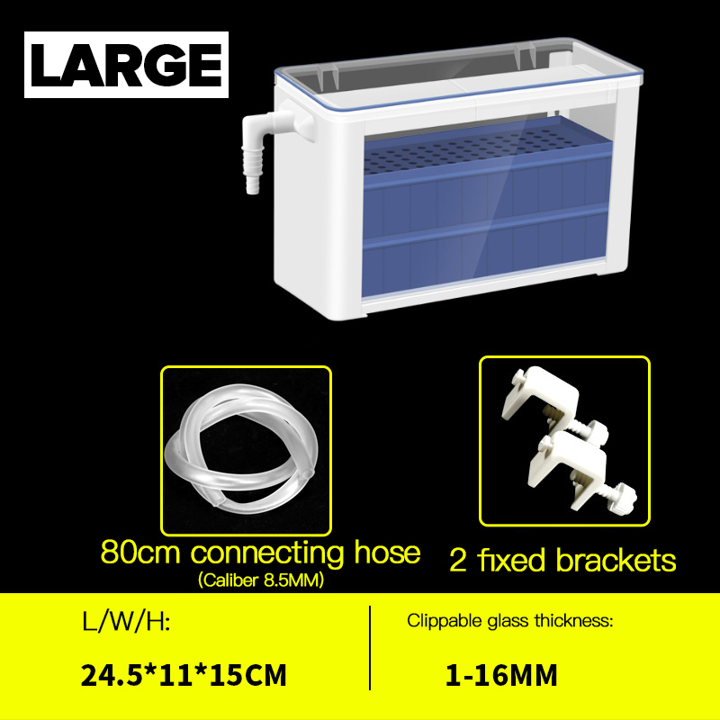 Fishbowl Water Curtain Filter Box With 3-in-1 Upper Filter Low-water ...