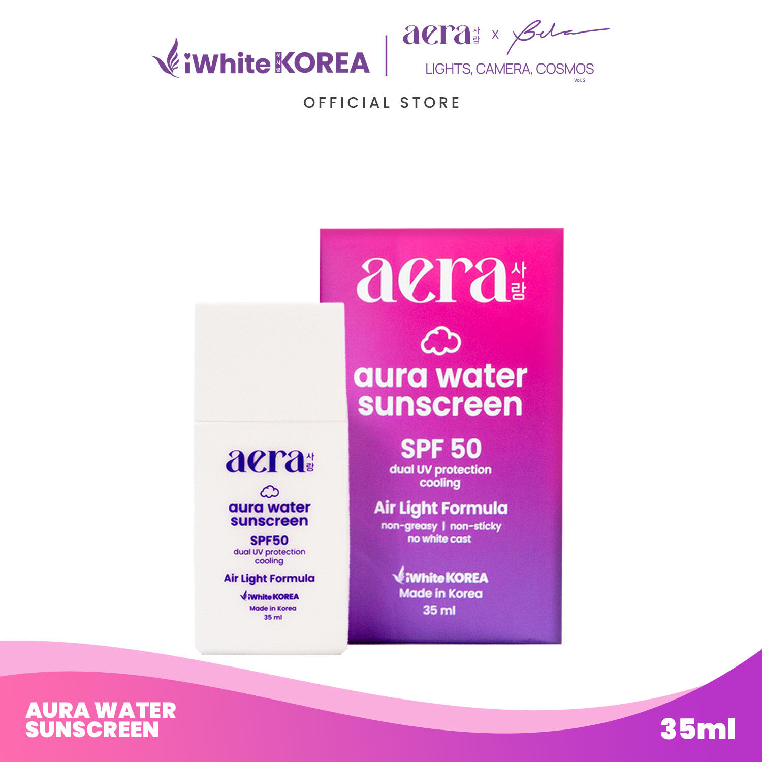 Aera by iWhite Korea Aura Water Sunscreen Bottle 35ml | Lazada PH
