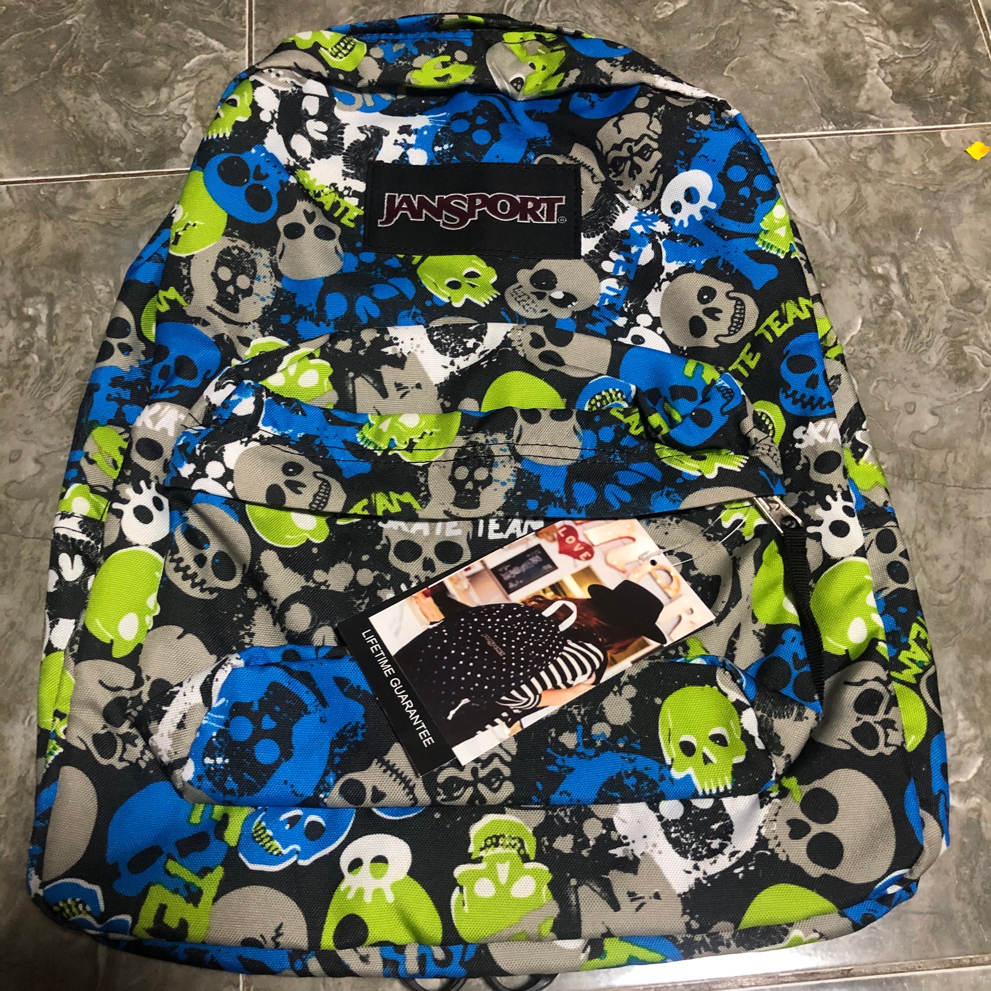 JanSport SuperBreak backpack SKULL (BLUE-Green) #4 | Lazada PH