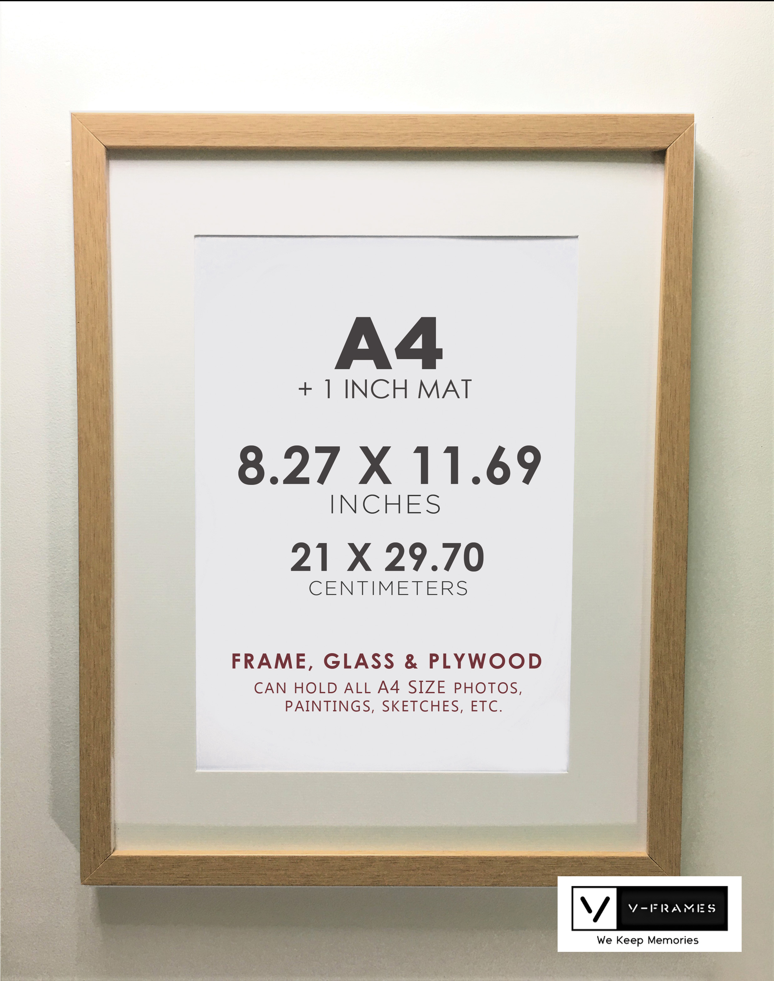 A4 +1" Inch Mat Wall Frame - Picture Frame - Photo Frame | Lazada PH