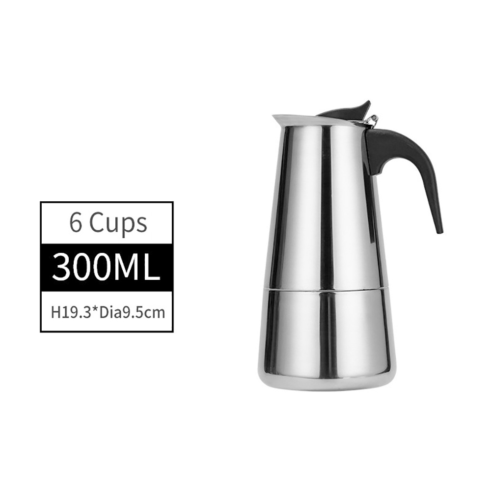 4/6/9/12 Cups Coffee Maker Pot Stainless Steel Mocha Espresso Latte ...