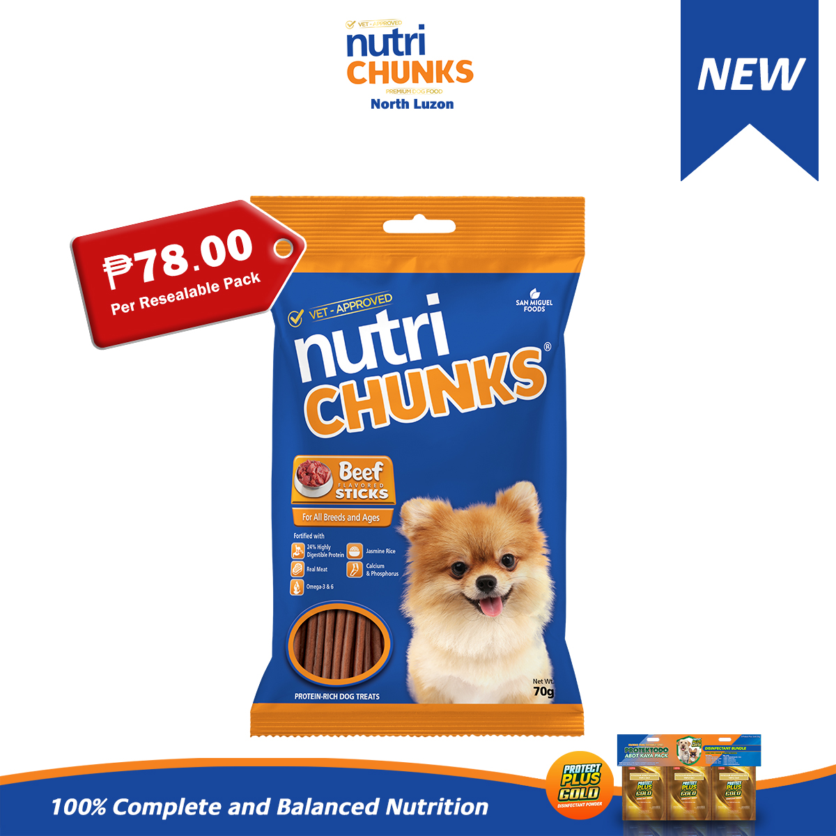 Nutri Chunks -Dog Treats - Protein Rich Sticks - Available in Beef and ...