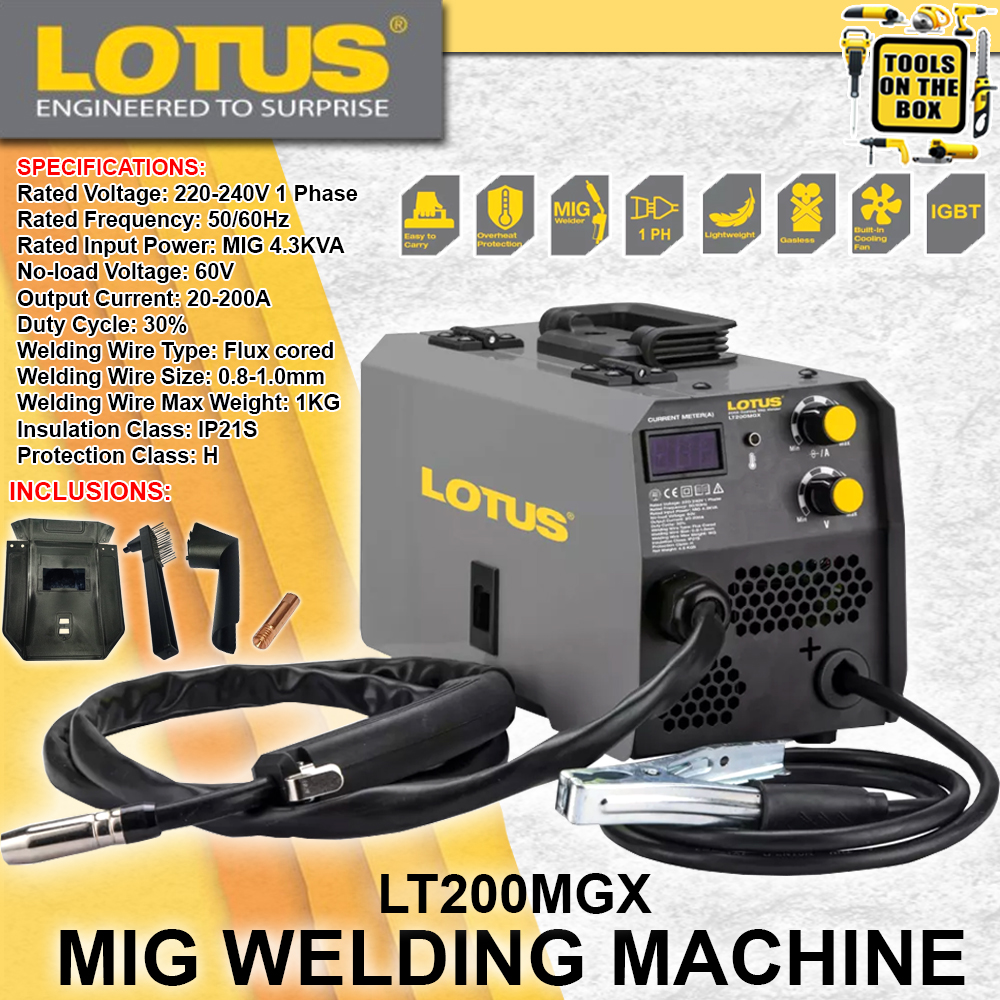 Lotus 200A MIG inverter Welding Machine GASLESS LT200MGX | Lazada PH