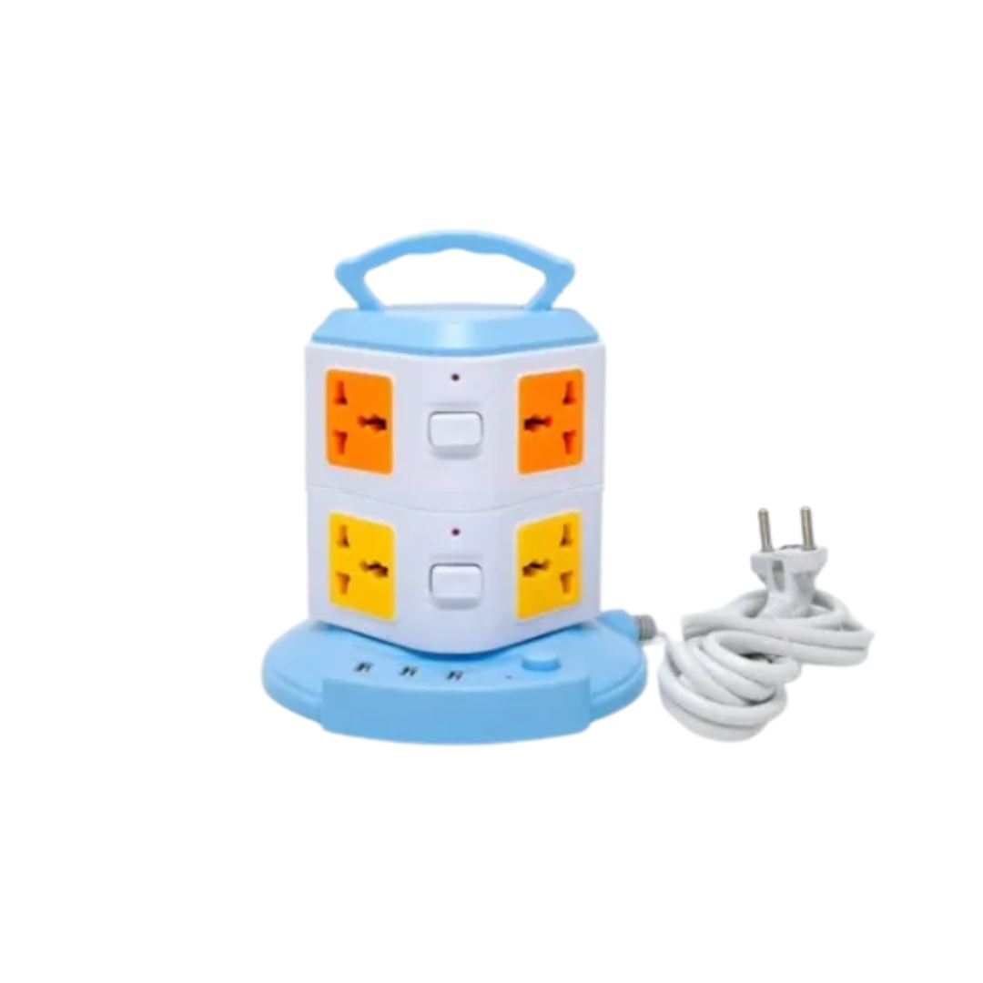 2500W Vertical Tower Extension Power Socket with Overload Protection 2/ ...