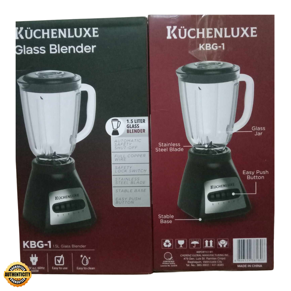 Kuchenluxe Glass Blender Model-KBG-1 1.5 L (Heavy Duty) | Lazada PH