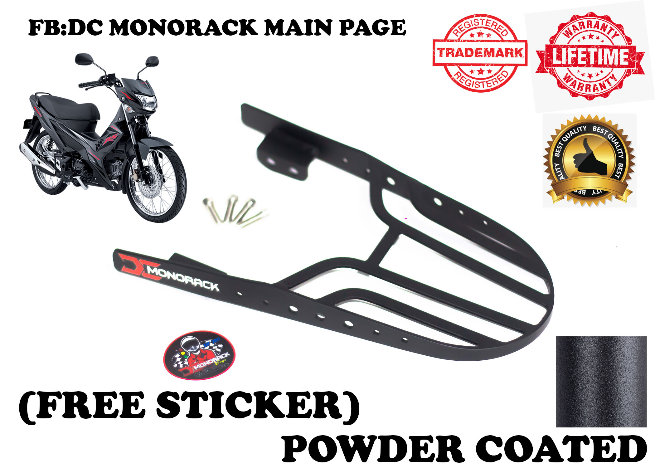 HONDA XRM / RS125 / TOPBOX BRACKET | DC MONORACK | Lazada PH