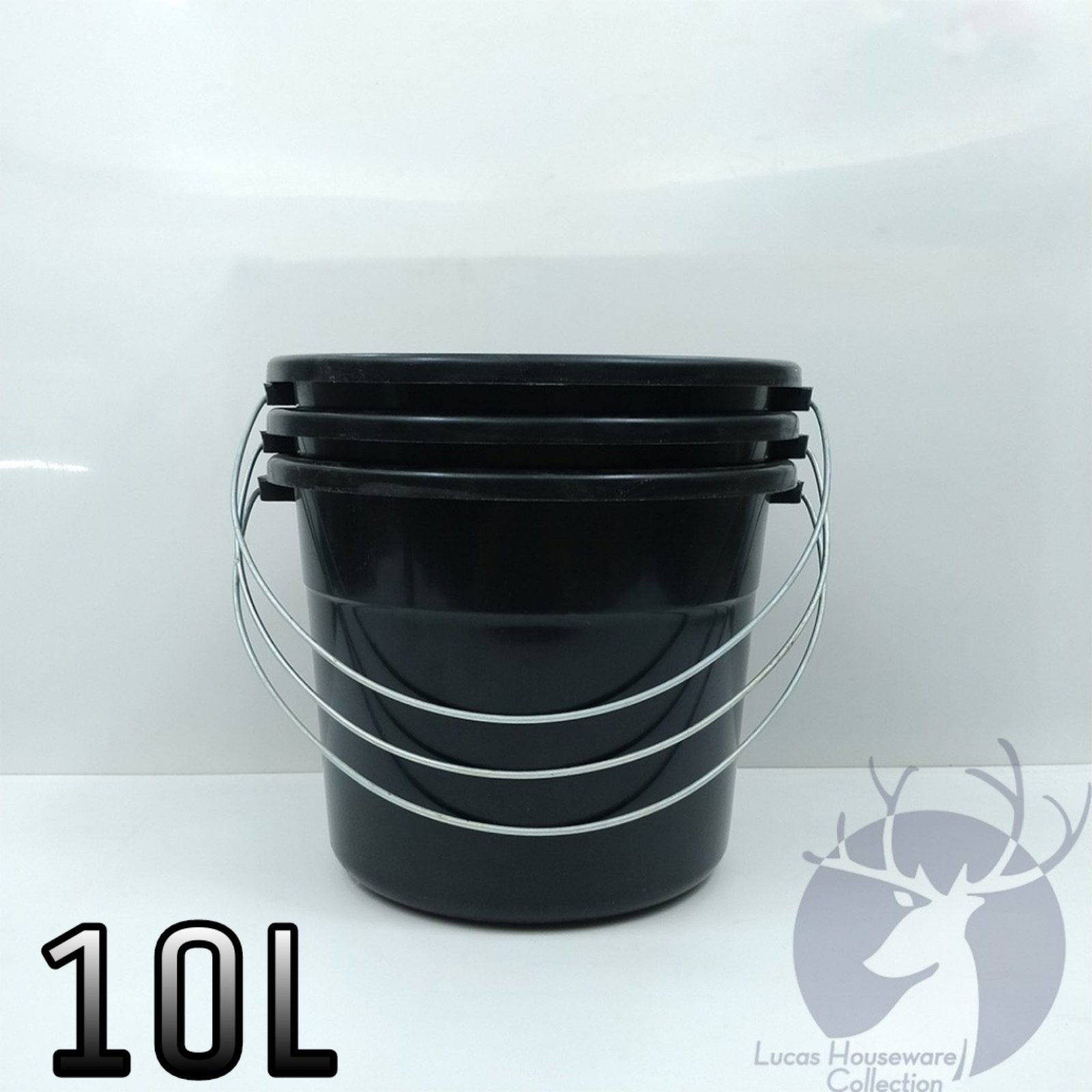 BLACK PAIL 2.5 GAL (10LITERS) / 4 GAL (15 LITERS) TIMBA WITH HANDLE ...