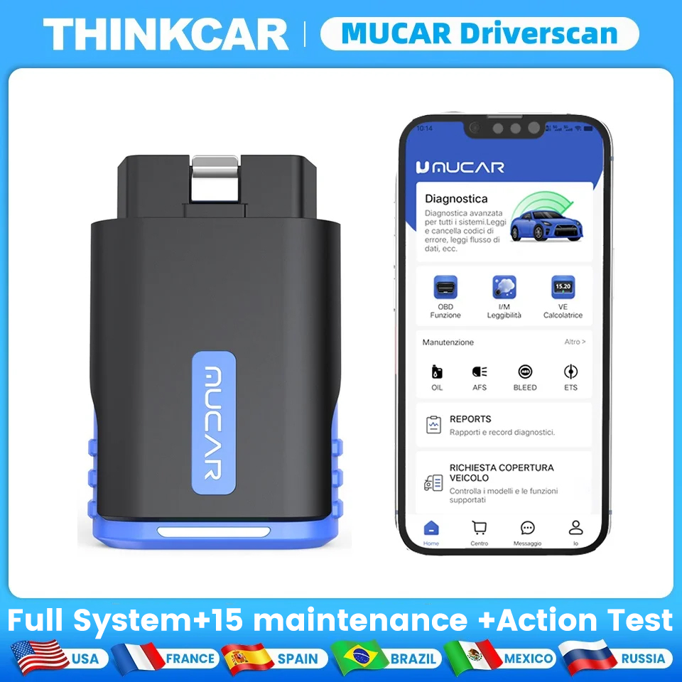 MUCAR DriverScan OBD2 Scanner Action Test thinkcar pro scanner Full ...