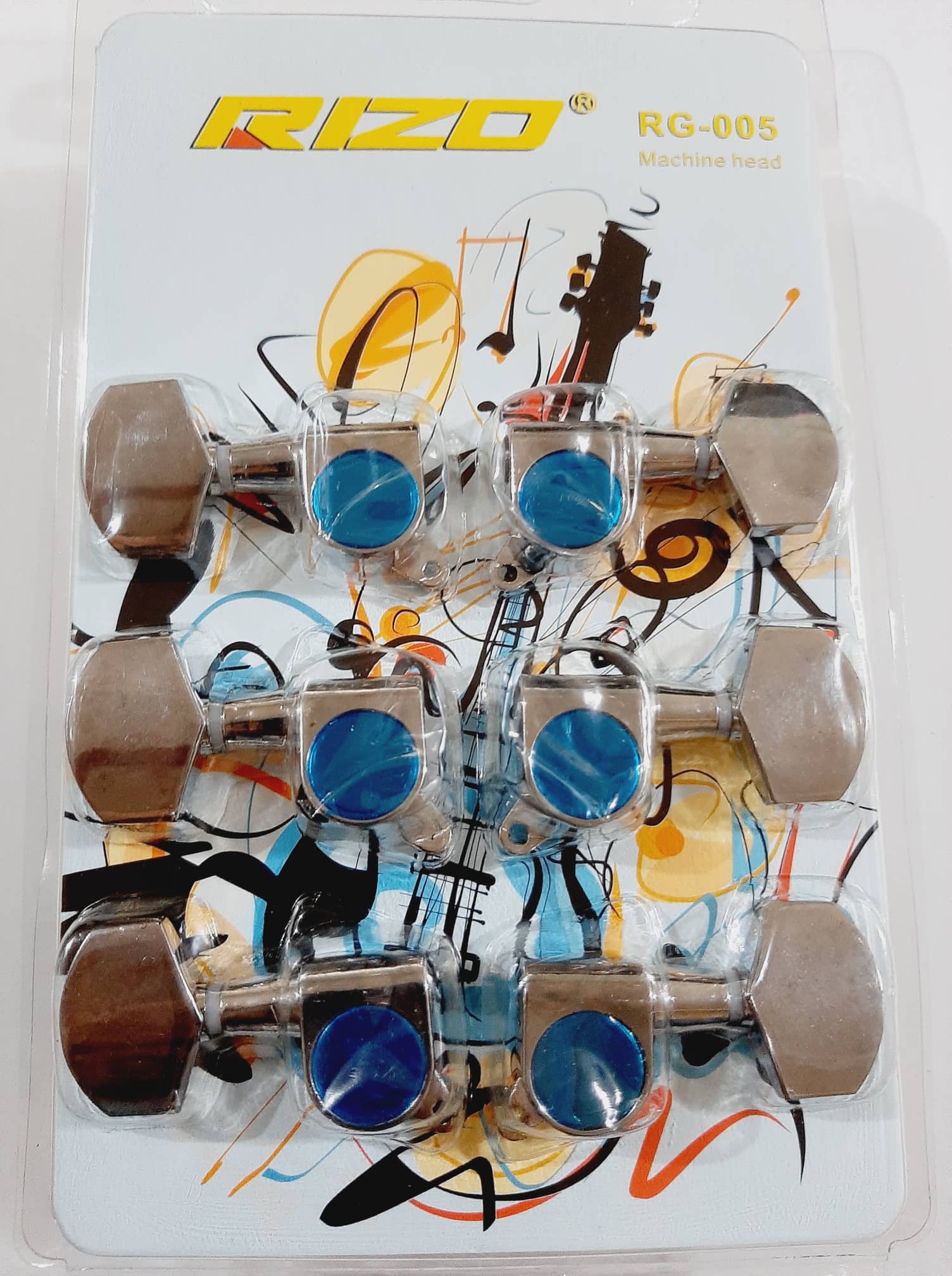 RIZO Chrome 3R x 3L Semi closed Tuning Pegs Machine Heads for Acoustic ...