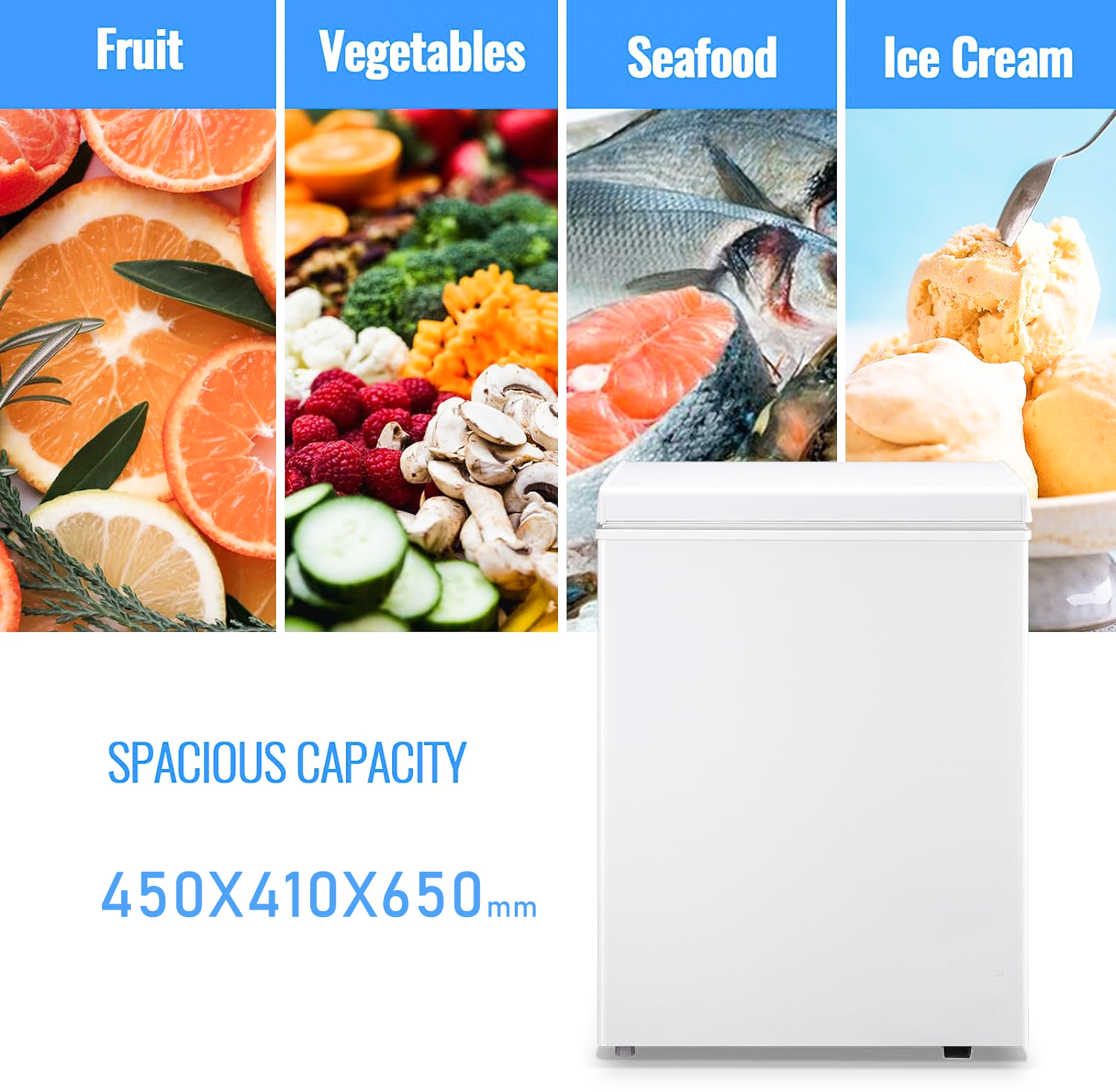 Hamle Freezer Inverter Chest Freezer Cooler Refrigerator Mini Freezer ...