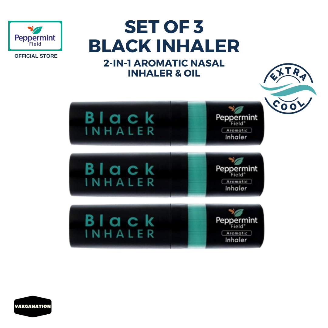 Black Inhaler BUNDLE of 3 PEPPERMINT FIELD, Nasal Inhalers Authentic ...