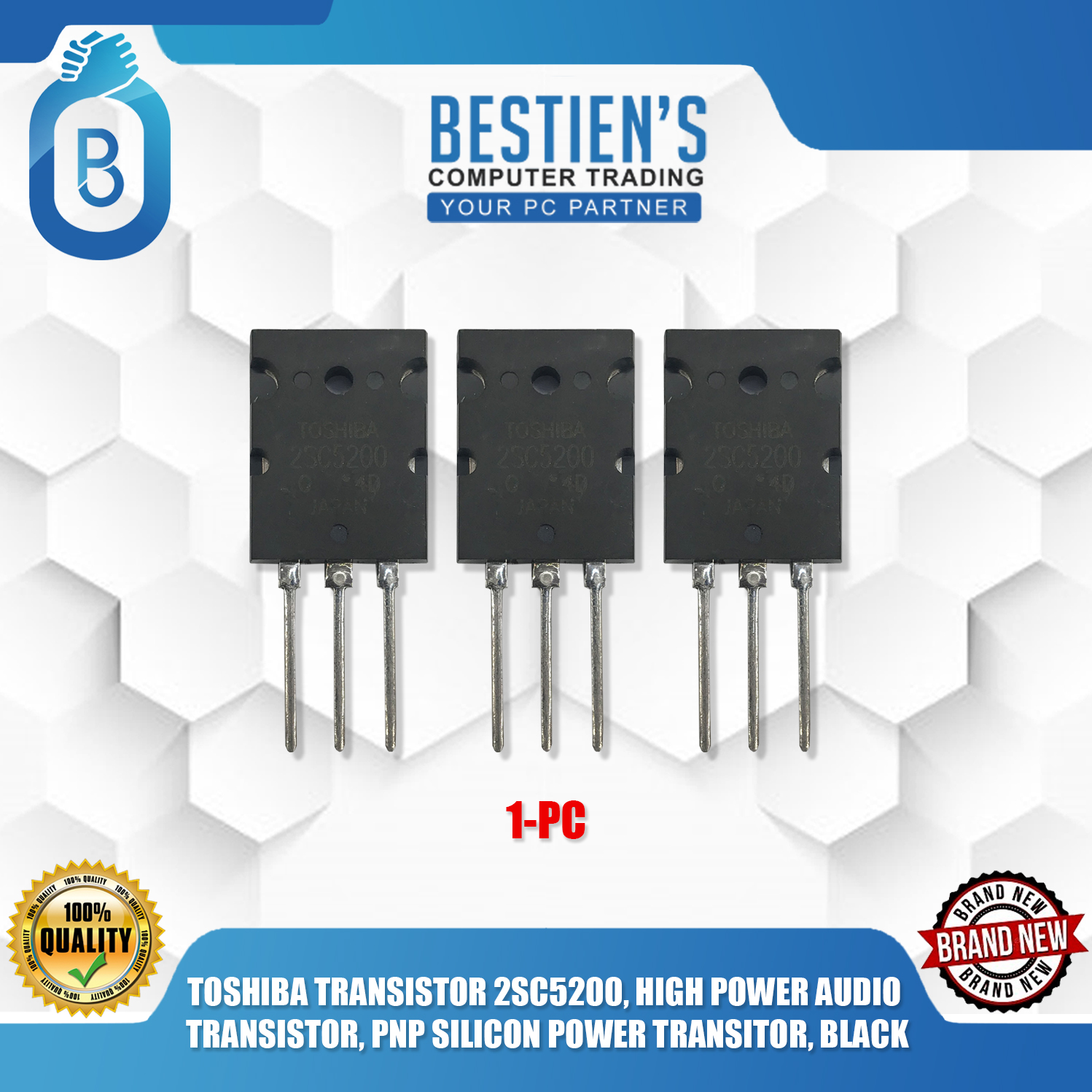 TOSHIBA TRANSISTOR 2SC5200, HIGH POWER AUDIO TRANSISTOR, PNP SILICON ...