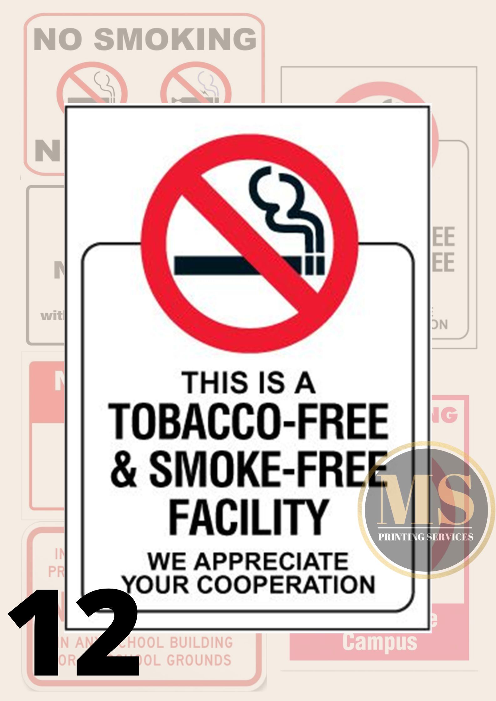 No Smoking School Signages (Laminated A4 Size) | Lazada PH