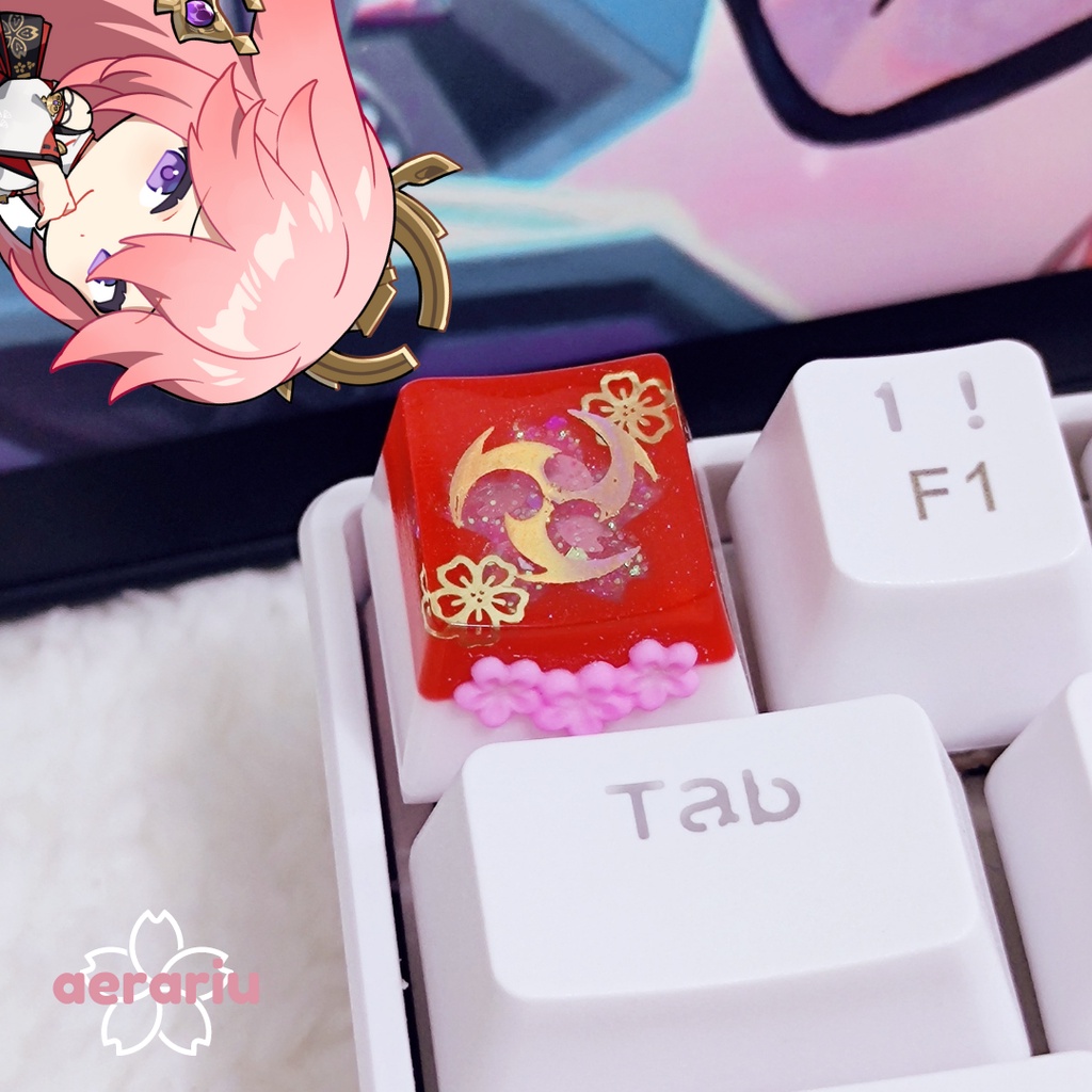 GENSHIN IMPACT - Character Theme Elemental Logo Keycaps for Mechanical ...