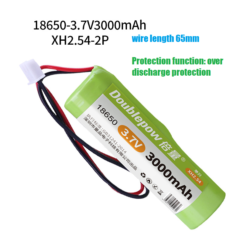 Doublepow 3.7V 18650 Lithium Battery Packs 3000 mAh Rechargeable ...