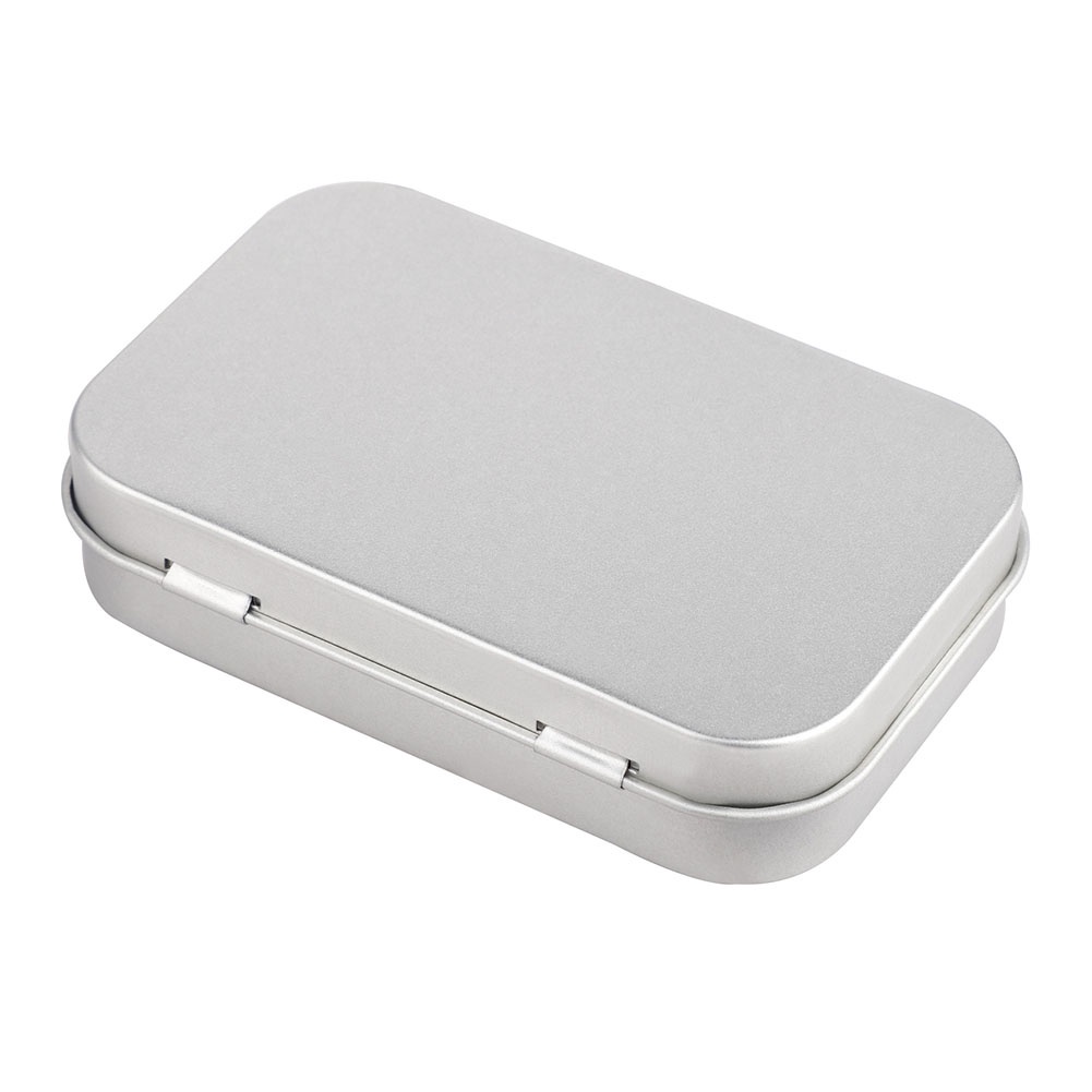 Mini Portable Metal Rectangular Empty Hinged Tins Small Storage Kit Box ...