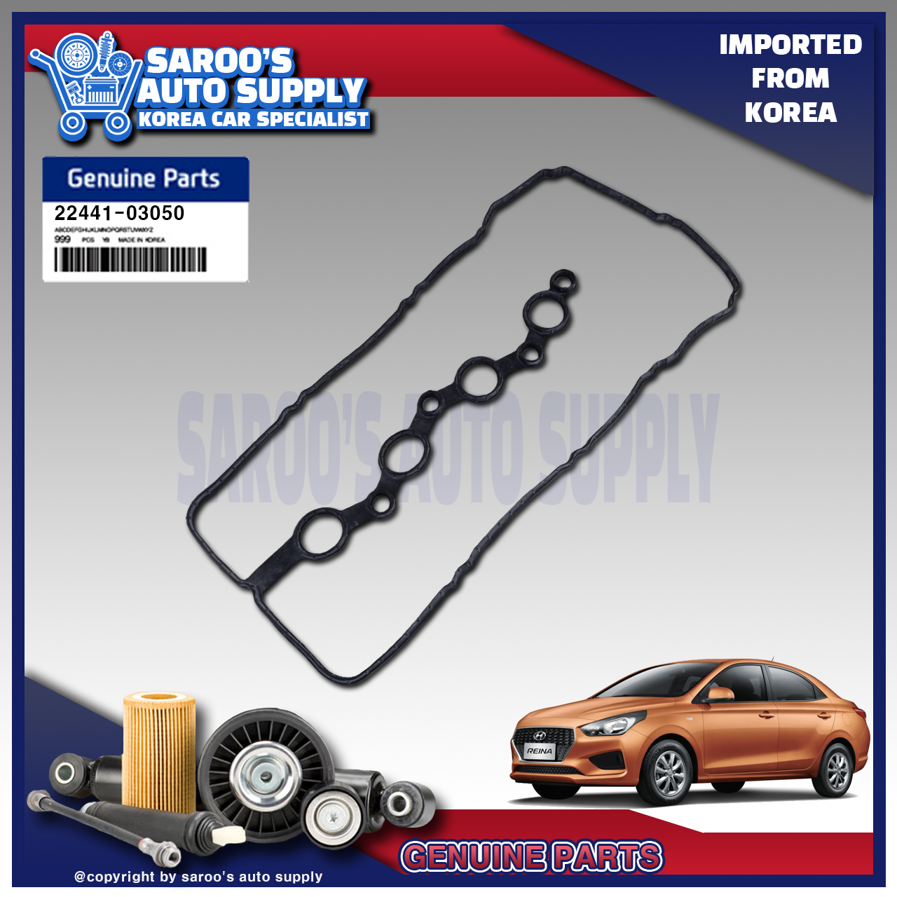 [Genuine] Rocker Cover Gasket / Valve Cover Gasket For Hyundai Reina ...
