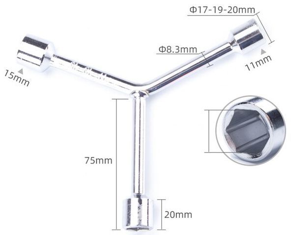 JAPAN TECHNOLOGY Triangular Socket Wrench Y Shape CR-V Outer Hexagon ...