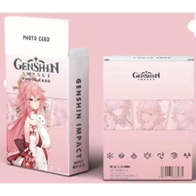50PcsSet Anime Game Genshin Impact Double Sided Printing Card Focalors ...
