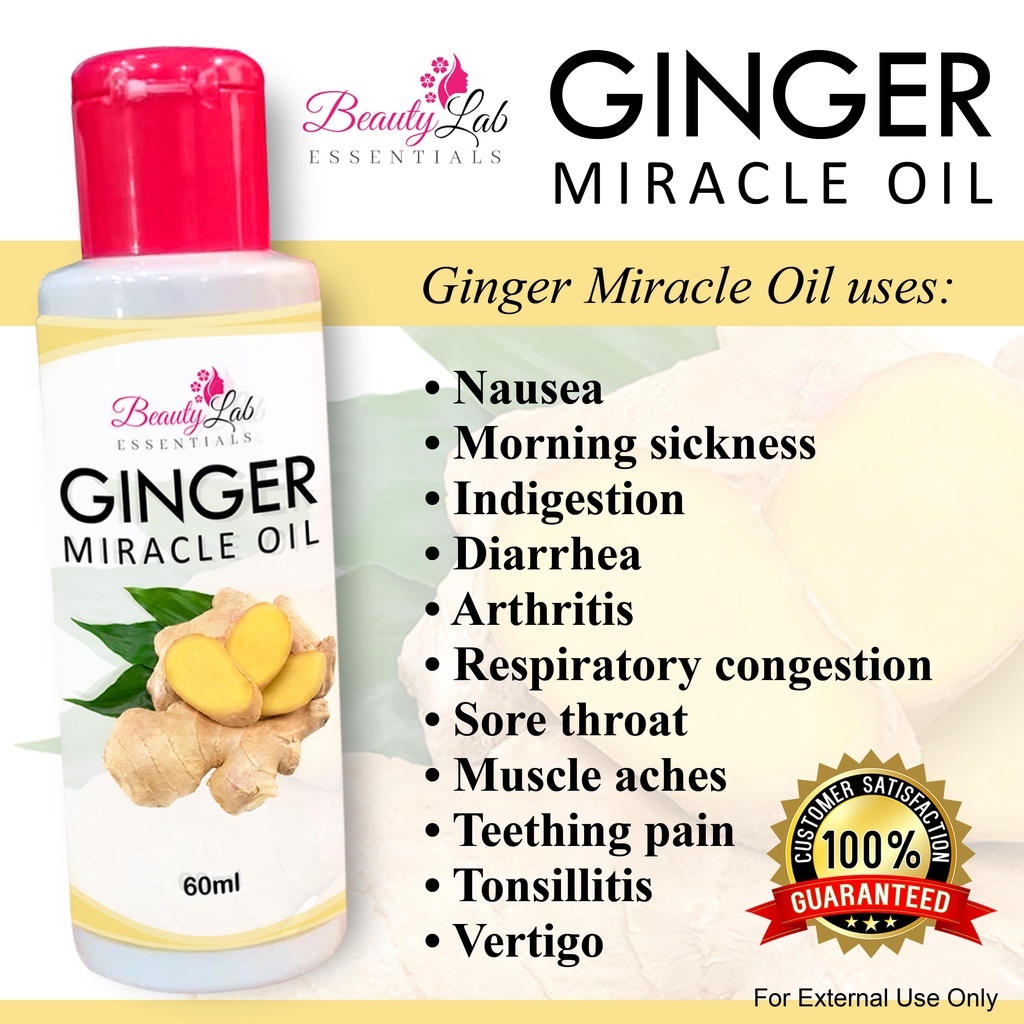 BEAUTY LAB ESSENTIALS Ginger Oil Spa essentials Pain Relief Rub Oil ...