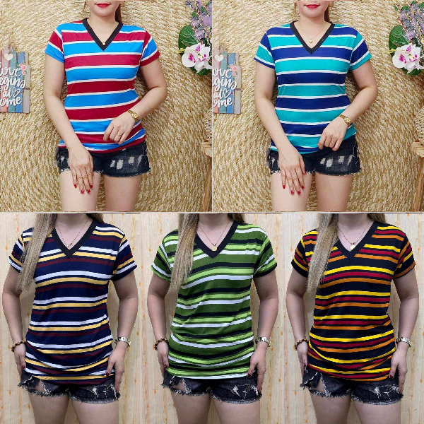 STRIPE V NECK SHIRT FOR WOMEN | Lazada PH