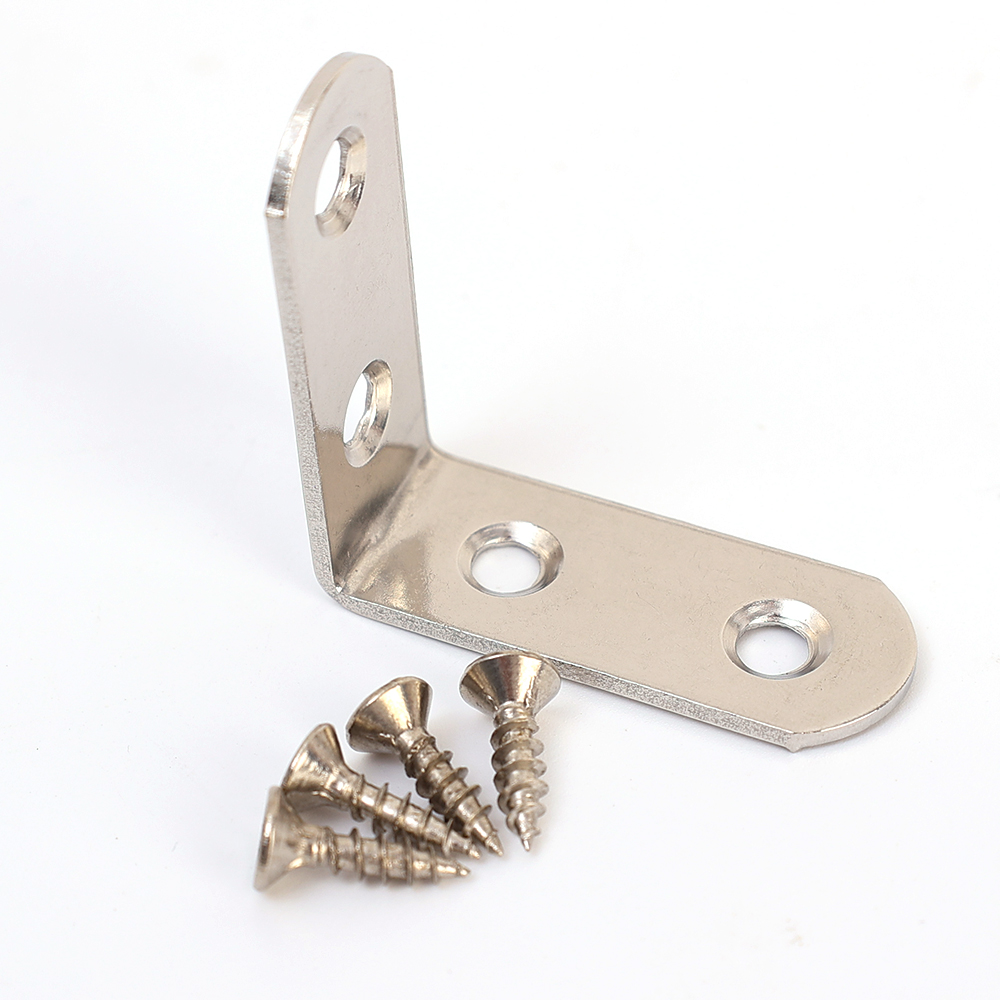 8 Set Stainless Steel Right Corner Brace with Screws, 90 Degree Right ...