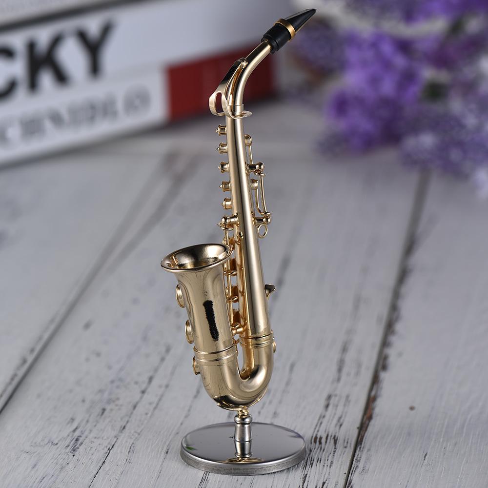Mini Brass Alto Saxophone Sax Model Exquisite Desktop Musical ...