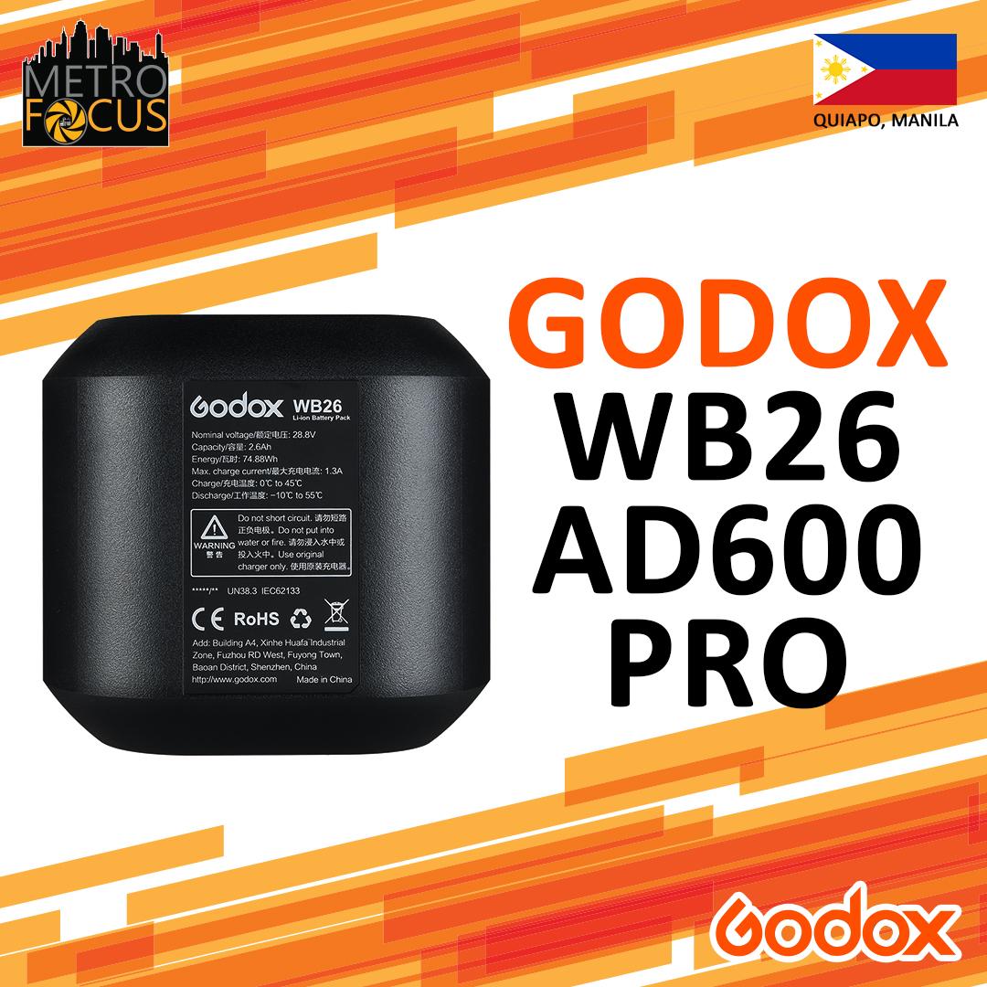 GODOX WB26 Rechargeable Lithium-Ion Battery Pack for AD600Pro Flash ...