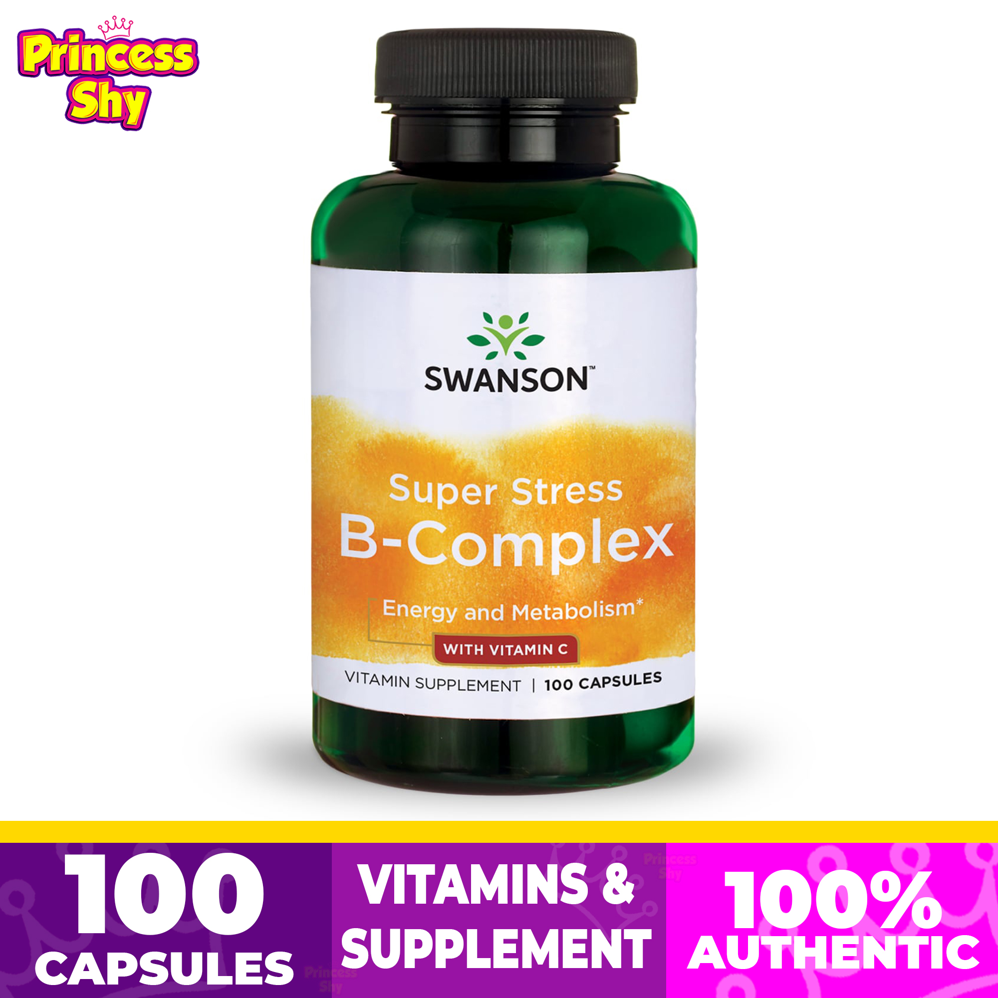 Swanson Super Stress B-Complex with Vitamin C 100 capsules | Lazada PH