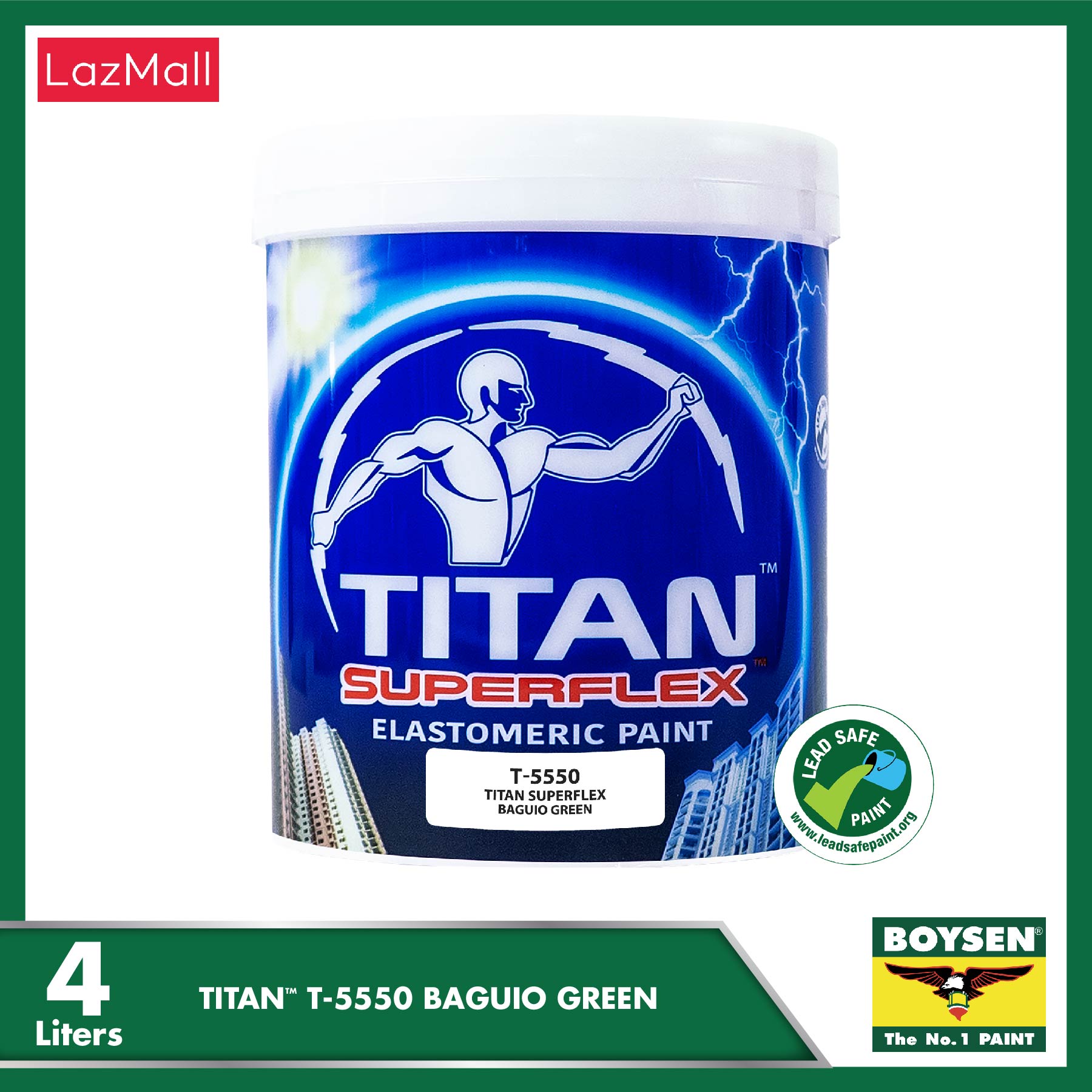 Titan Superflex Elastomeric Paint Baguio Green T5550-4L | Lazada PH