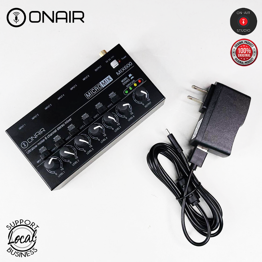 ONAIR Micro Audio Mixer MX400 Mono 4 Channel Line Audio Mixer with 220v ...
