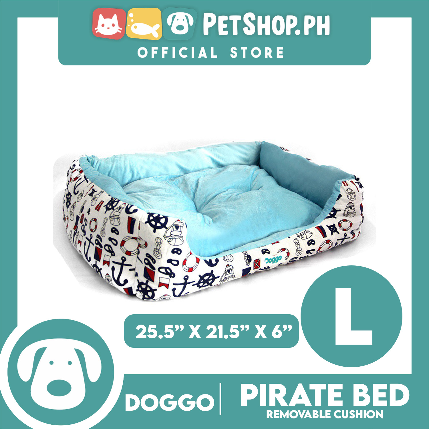 Doggo Pirate Bed (Large) Pet Sleeping Bed Dog Bed Pirate Theme | Lazada PH