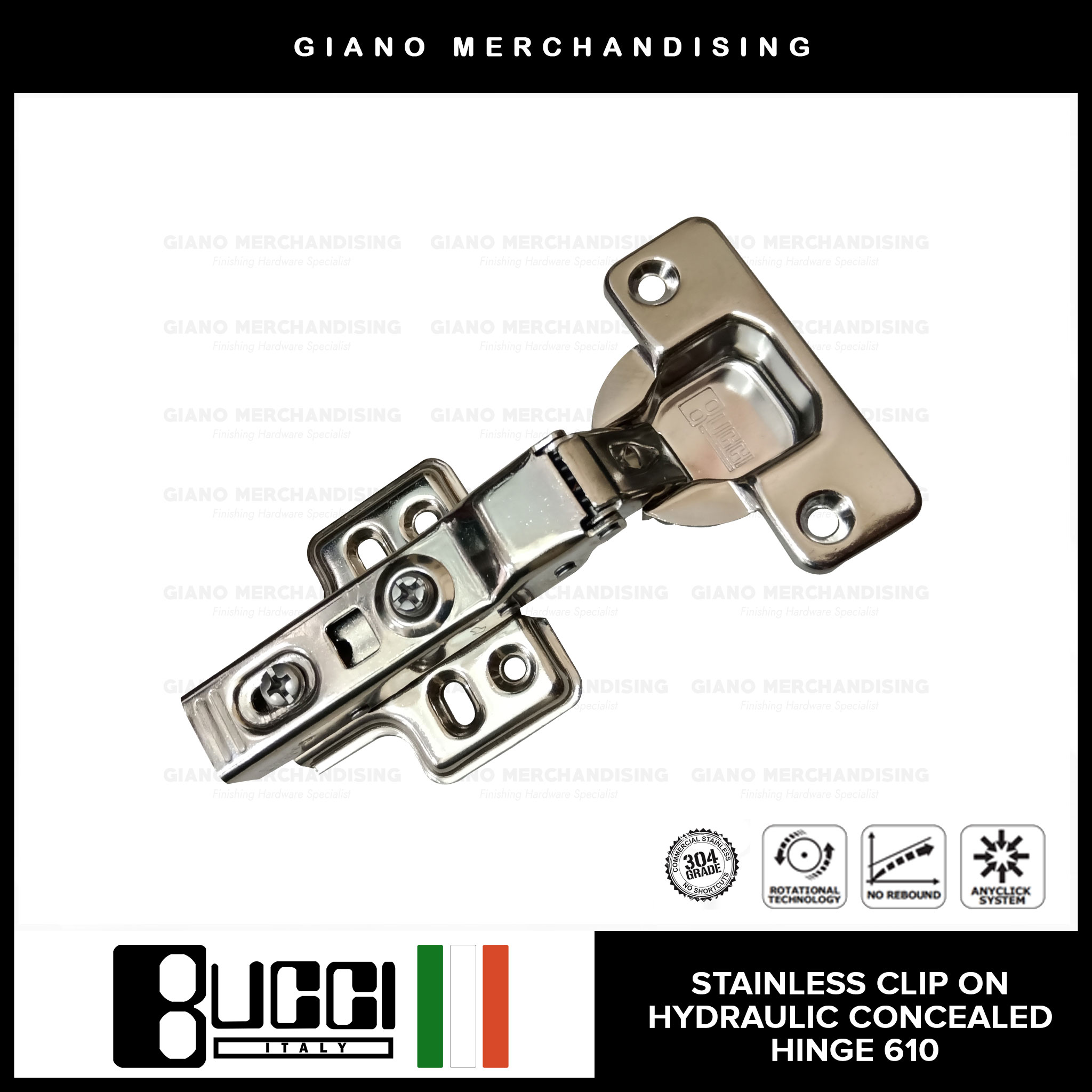 Clip-On Type SUS304 Hydraulic Concealed Hinge 610 (1PC) | Lazada PH