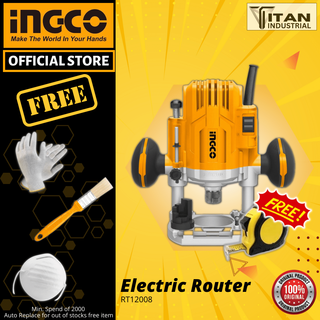 Ingco Electric Router 1200watts ( FREE: measure tape ) RT12008 • Tm ss ...