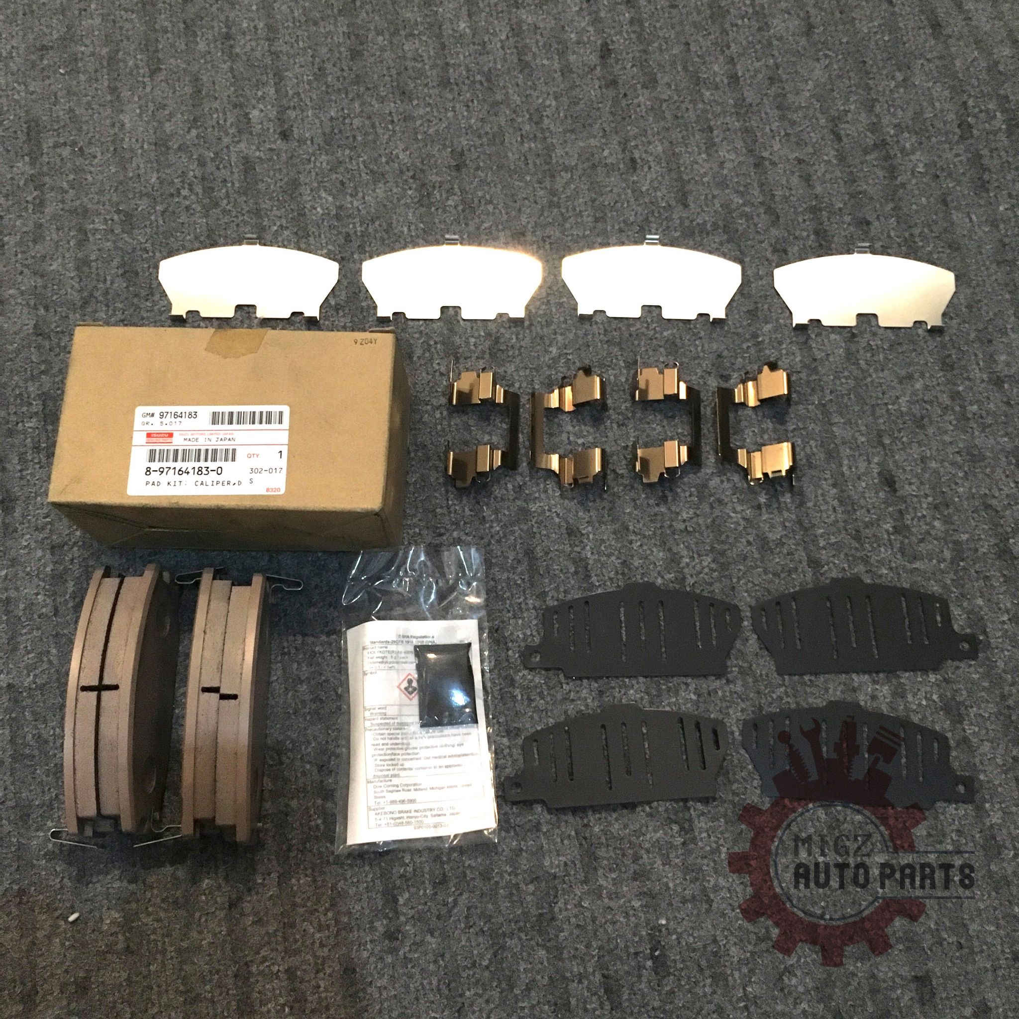 GENUINE/ORIGINAL ISUZU CROSSWIND/SPORTIVO FRONT BRAKE PAD KIT 2001-2017 ...