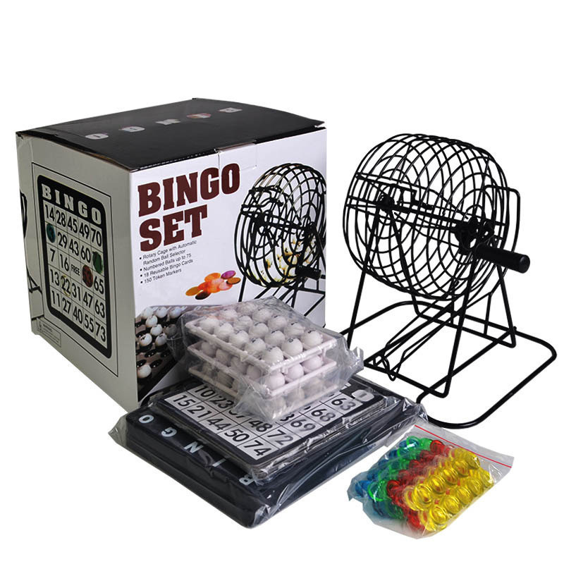 Deluxe Bingo Game Set With Bingo Cage, Bingo Board, Bingo Balls, 18 ...