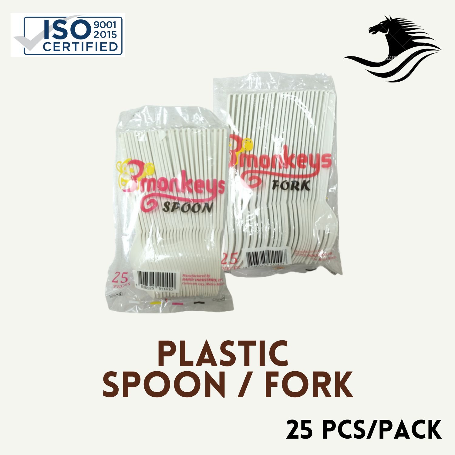 Disposable Plastic Spoon & Fork (25pcs) Spoon Fork Utensils [ 2 sizes ...