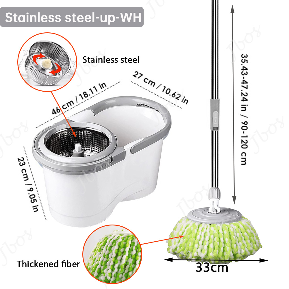 Jbos Mop With Spinner and Bucket drain cap wet and dry dual use ...