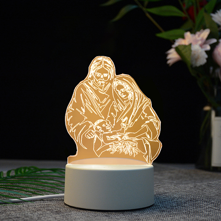 Creative Gift LED Acrylic 3D Night Lamp Energy Saving Bedroom Lamp Cute ...