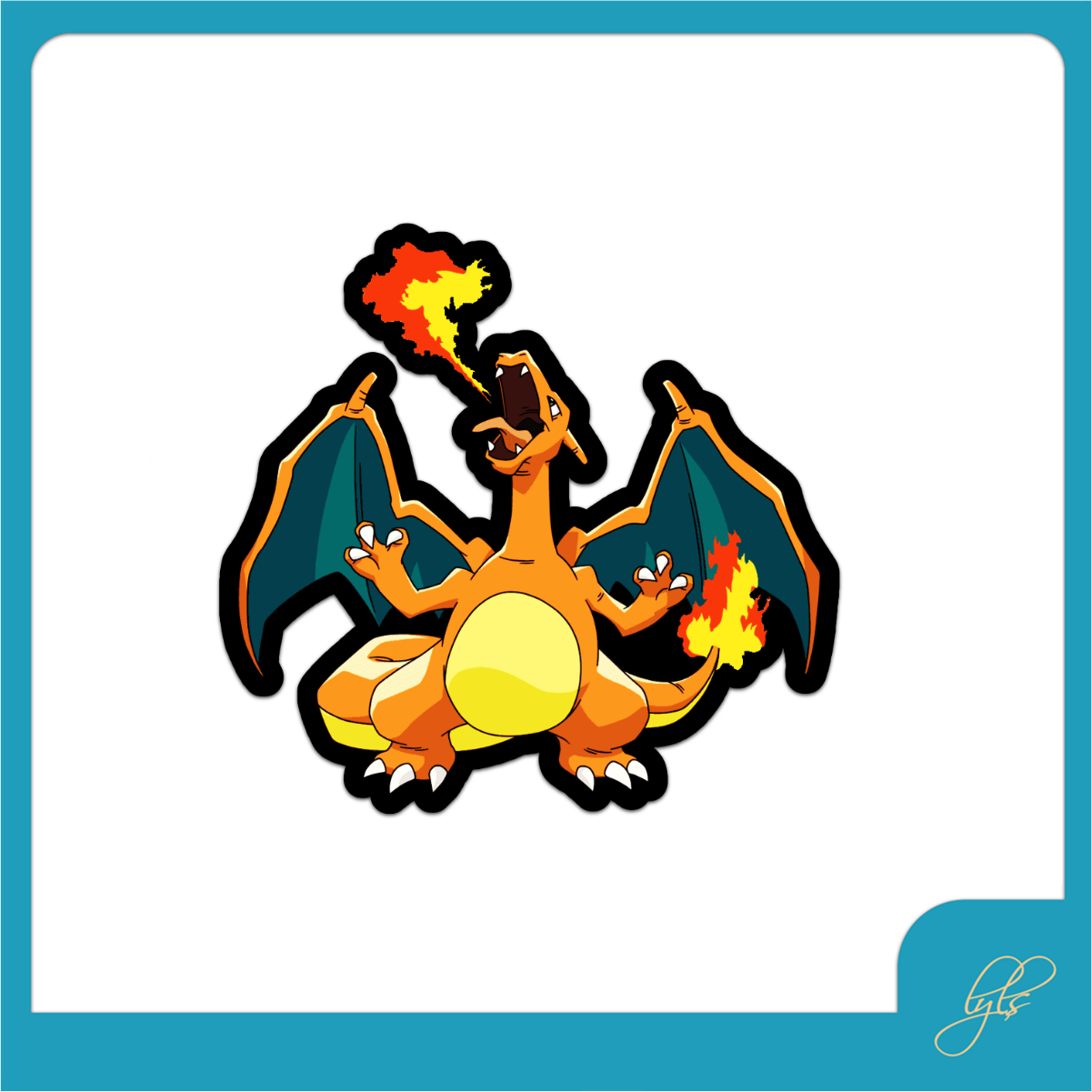 Charizard Pokemon Anime Peeking Peeker Waterproof Vinyl Sticker for ...