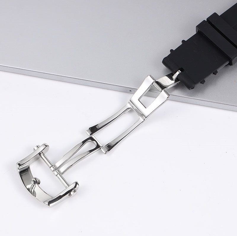 Durable 21mm 23mm Natural Silicone Rubber Watchband Black Tape ...