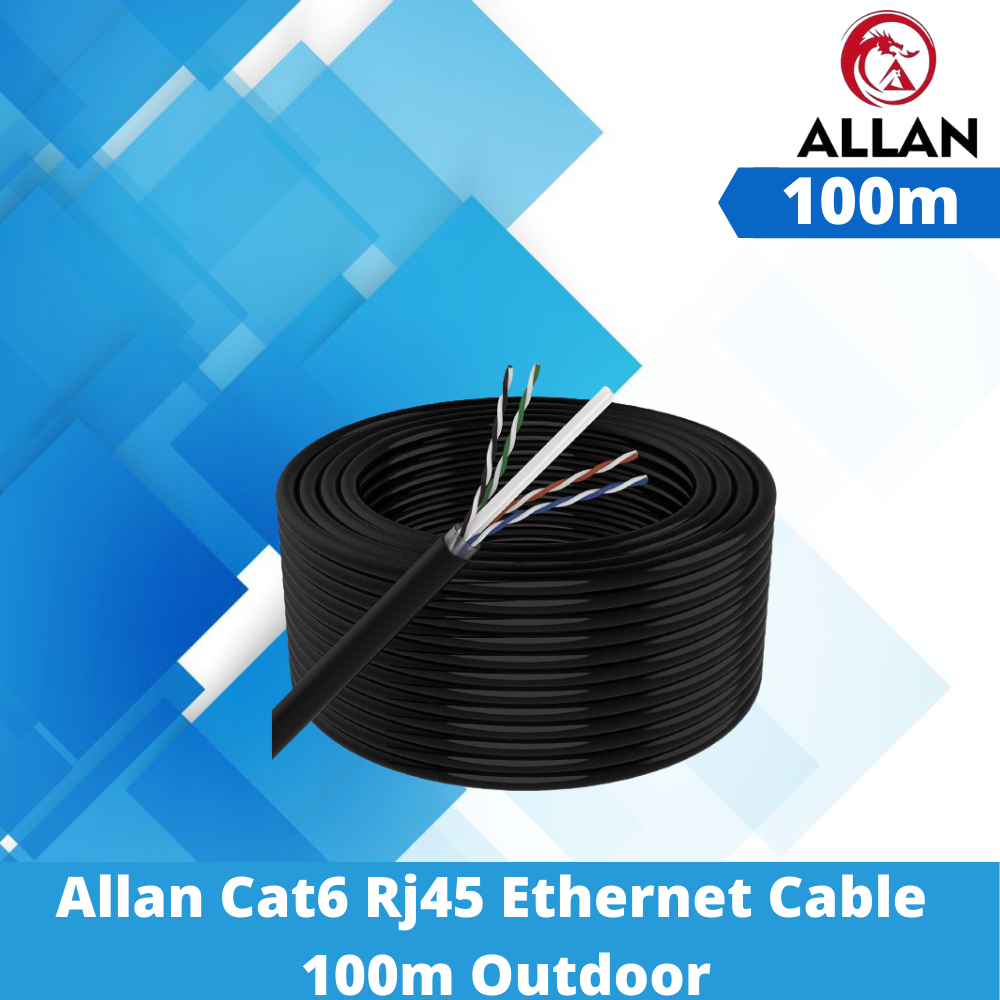 ALLAN Outdoor Cat6 100M Outdoor UTP Cable CCA Cat6e Lan Cable | Lazada PH