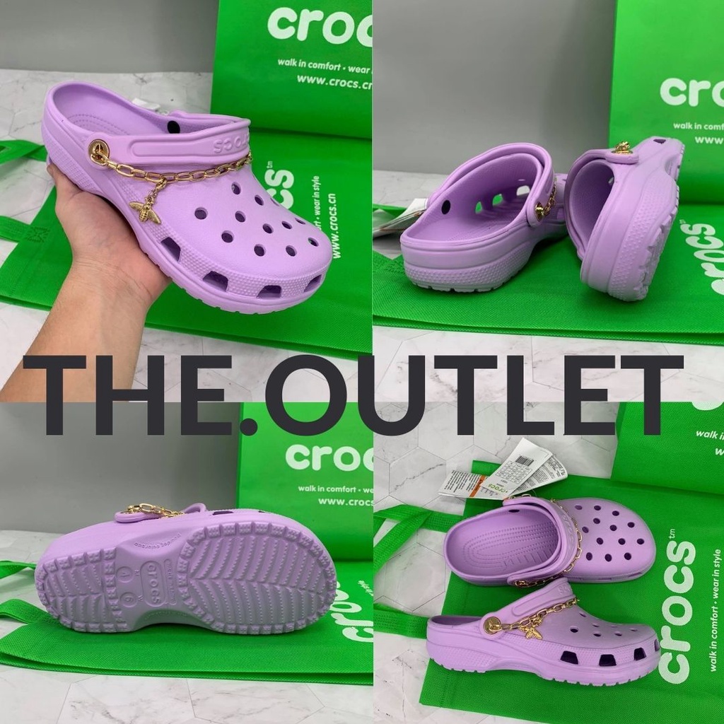 Crocs Classic OG Clogs with chain korean sandals for women with free ...