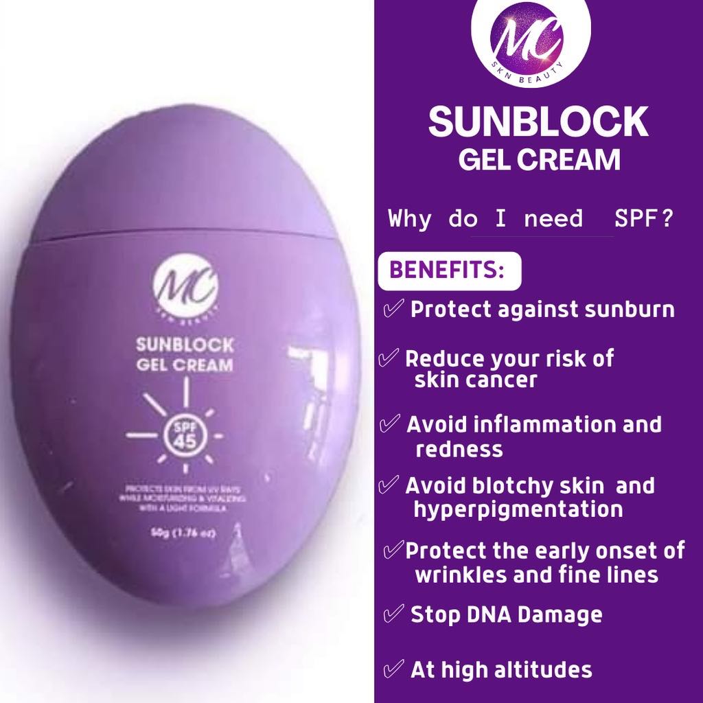 MC Skn Beauty Big Sunblock Gel Cream SPF45 (50 grams) | Lazada PH