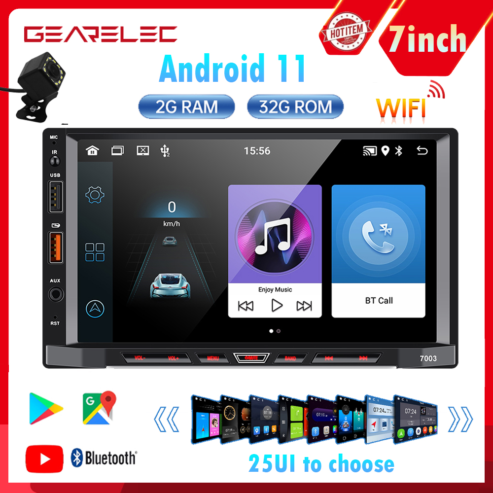 【1+16GB/2+32GB】Android 11 2din Car radio GEARELEC 7 Inch car stereo ...